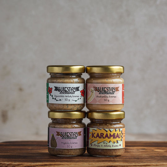 Rinkinys BE ŽEMĖS RIEŠUTŲ 4x40g – Sviestas Sviestuotas